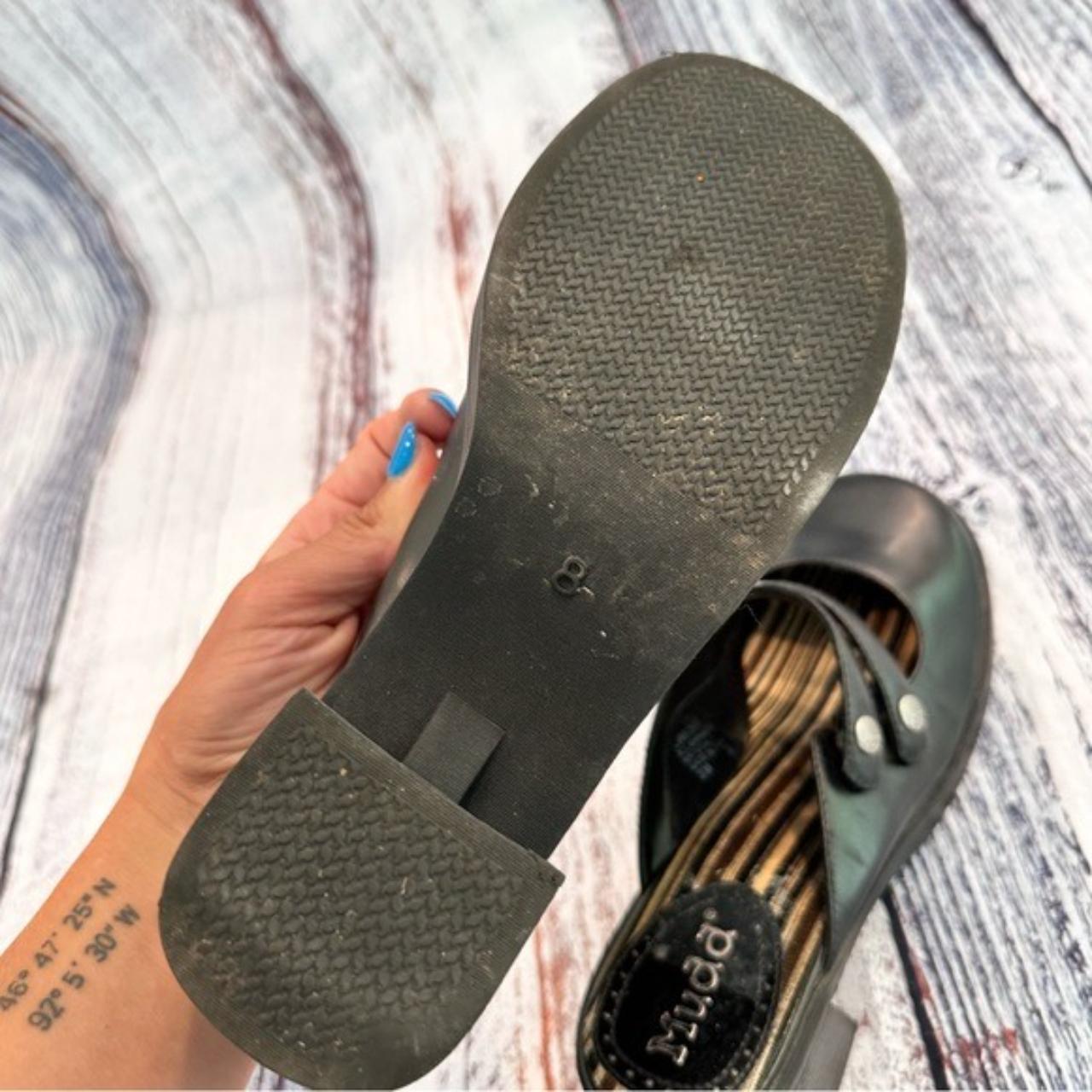 Vintage Mudd Vegan Leather Mary Jane Mules Size... - Depop