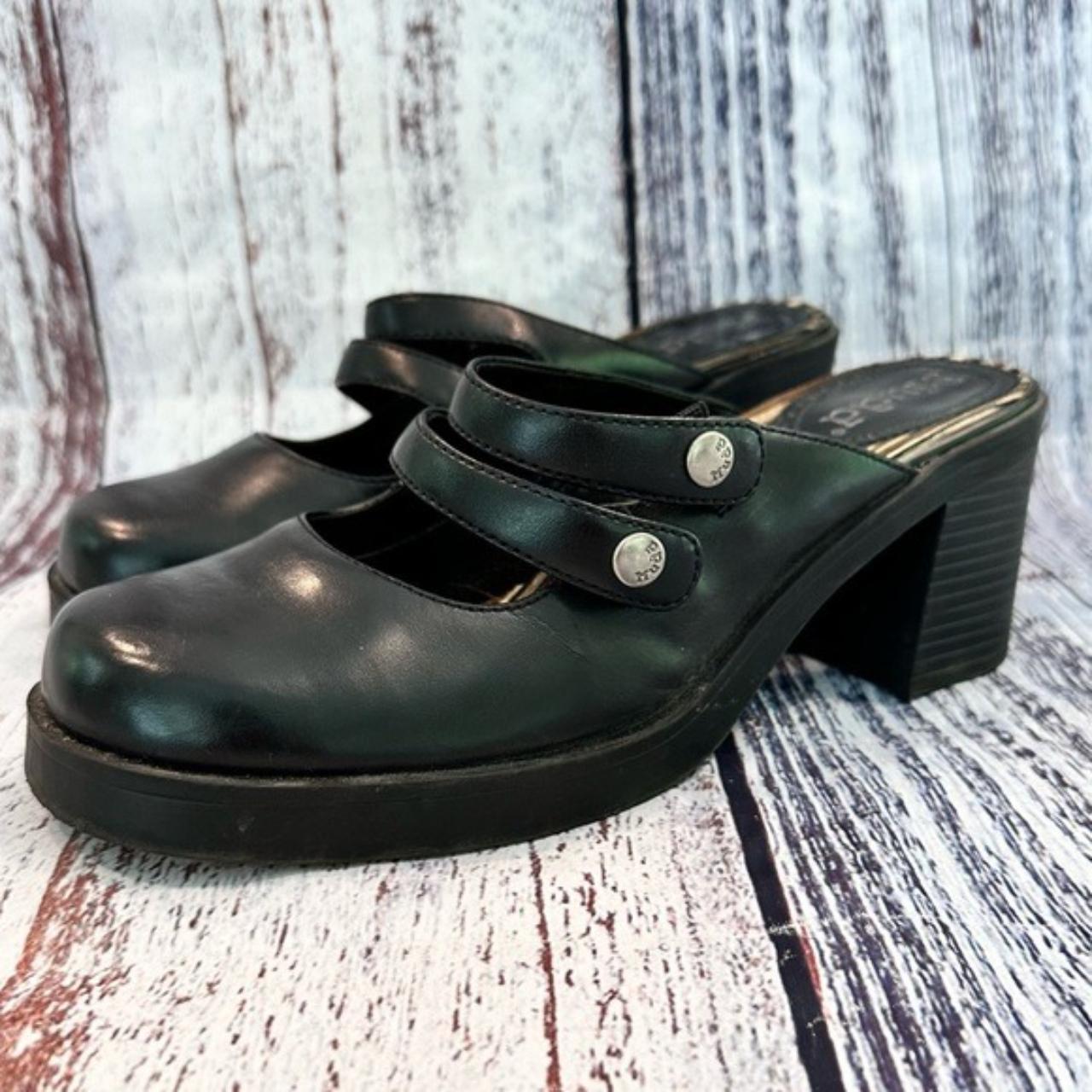 Vintage Mudd Vegan Leather Mary Jane Mules Size... - Depop
