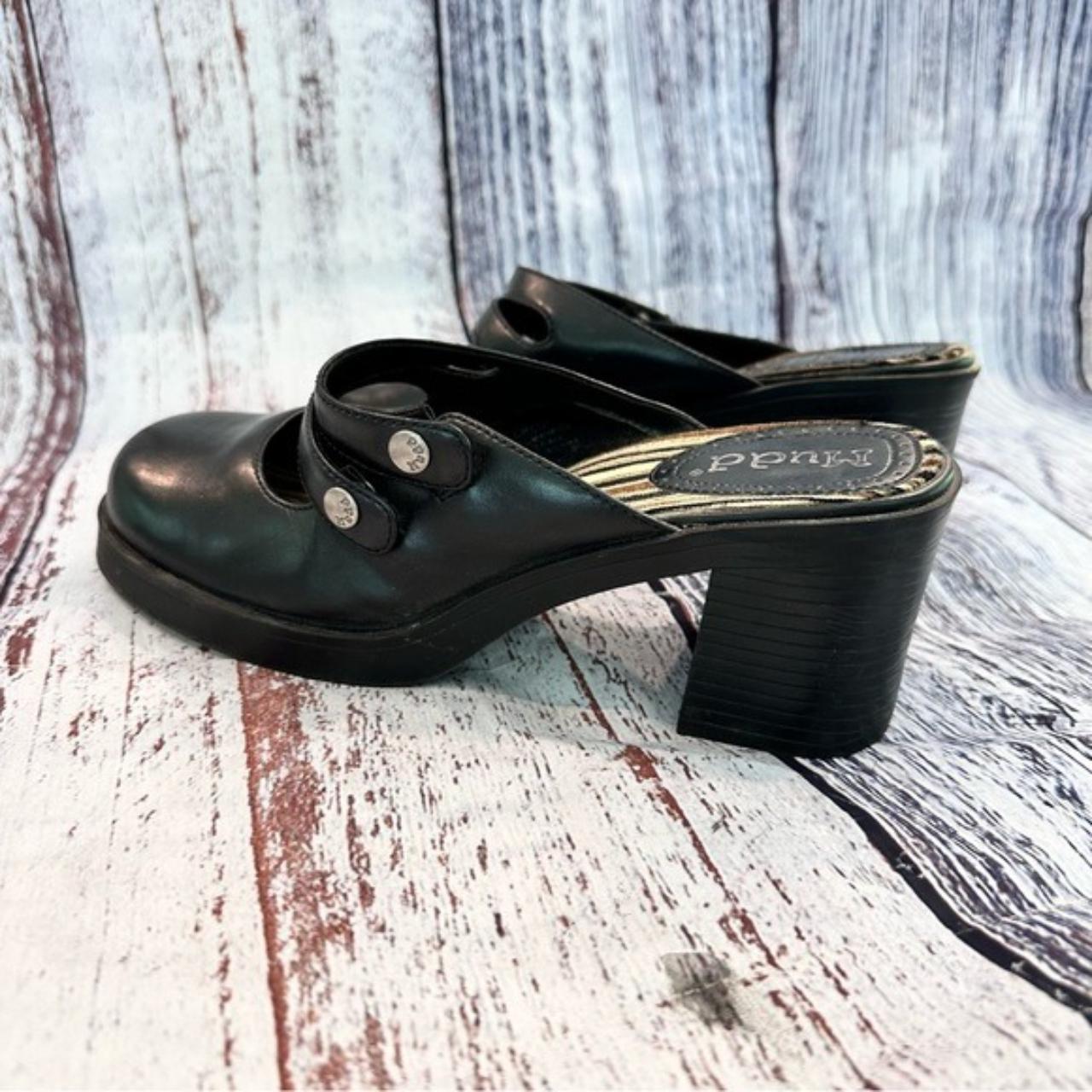 Vintage Mudd Vegan Leather Mary Jane Mules Size... - Depop