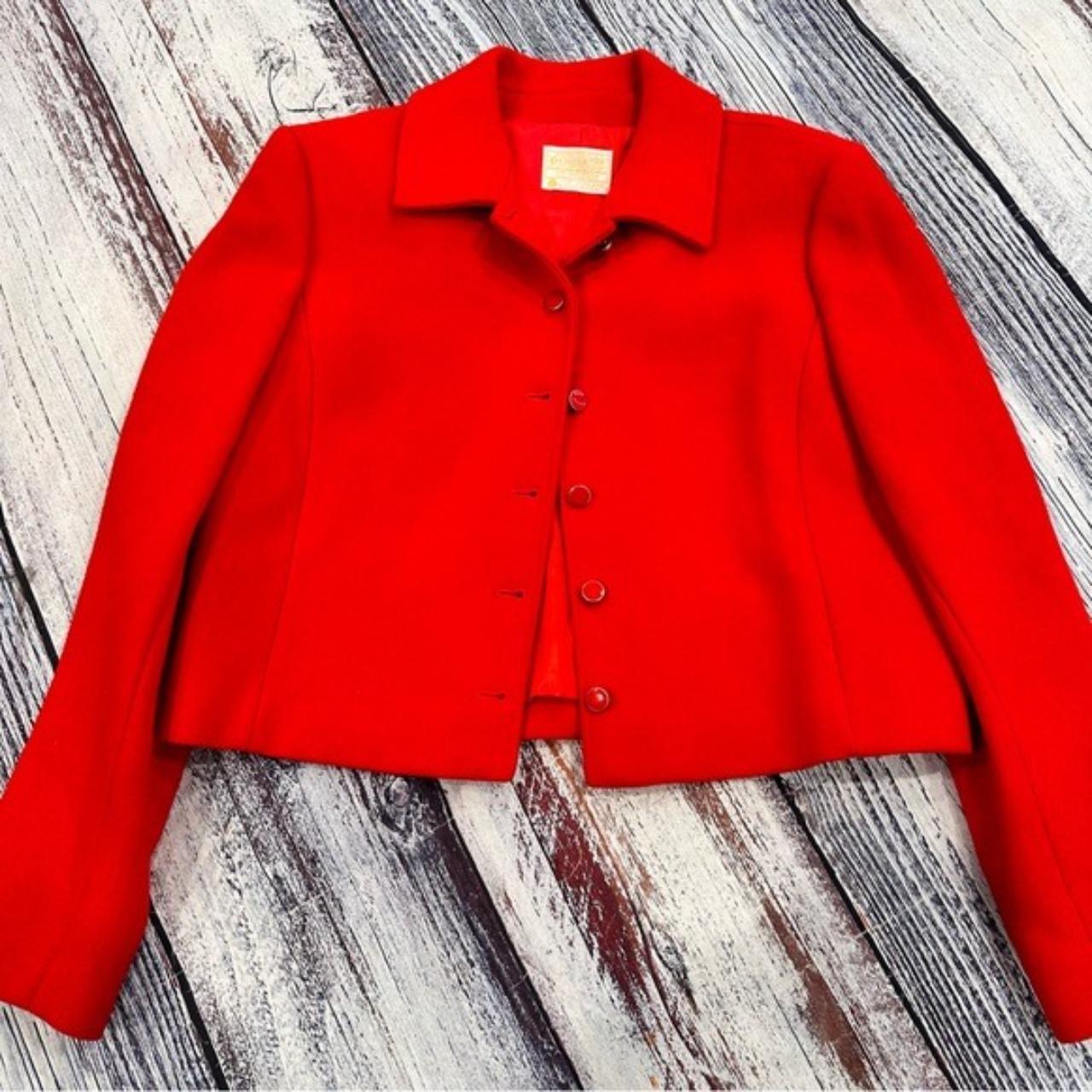 Vintage Pendleton Red Wool Cropped Blazer. Crafted... - Depop