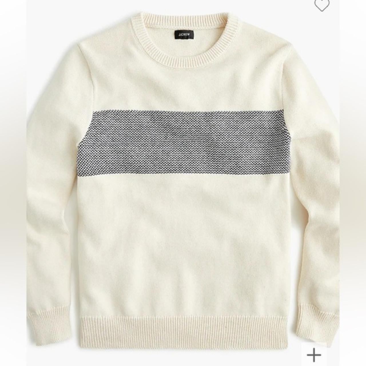 J. Crew Men’s Cotton crewneck sweater with jacquard... - Depop