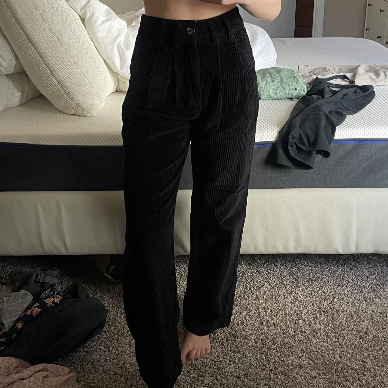 GLASSONS BLACK CORDUROY PANTS Size 6 which is a US... - Depop