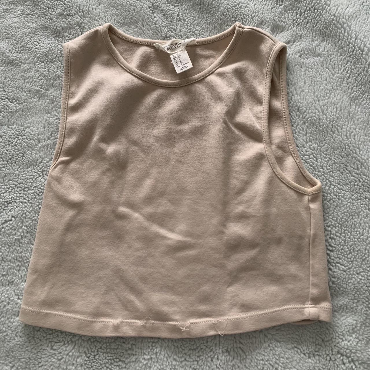 Forever 21 basic beige tank top Size small, bought... - Depop