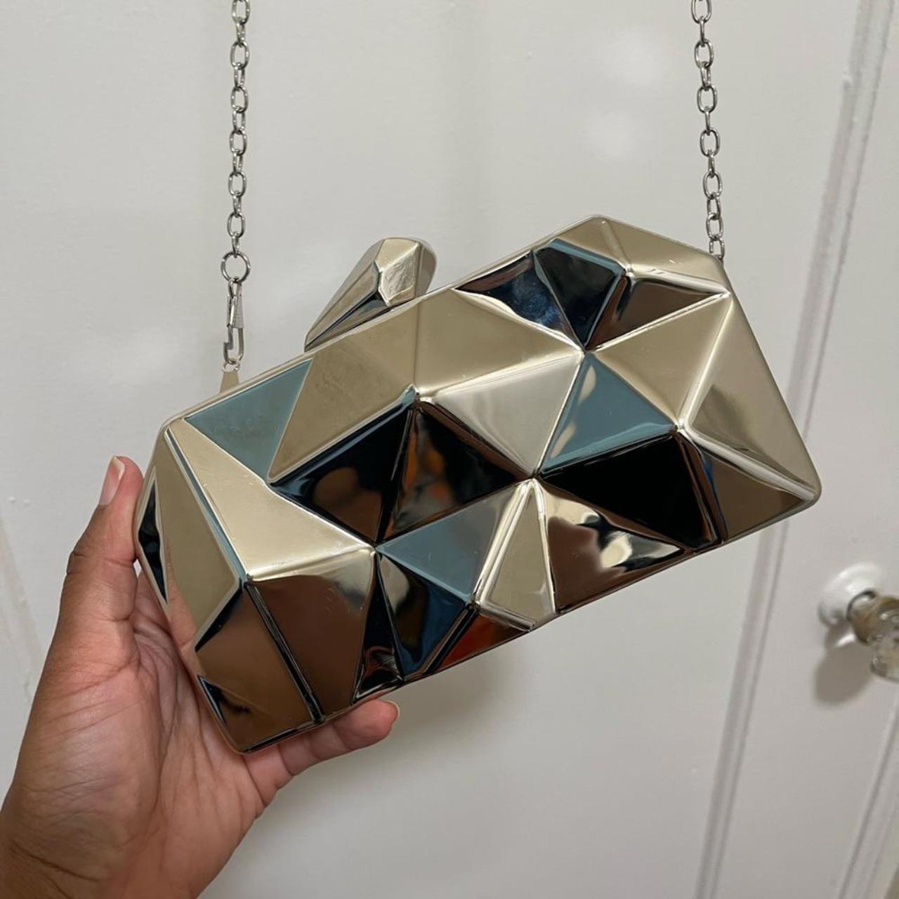 Silver geometric purse Dimensions 6.5” length x ... - Depop