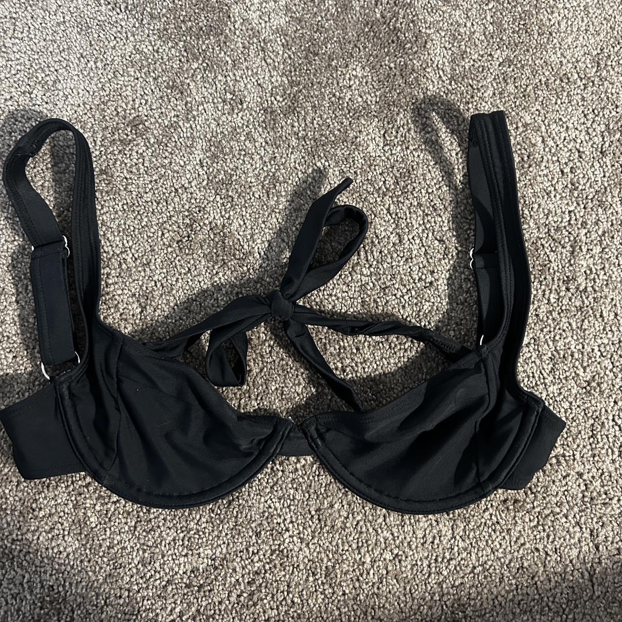 black bikini top with tie back detail from glassons... | Depop