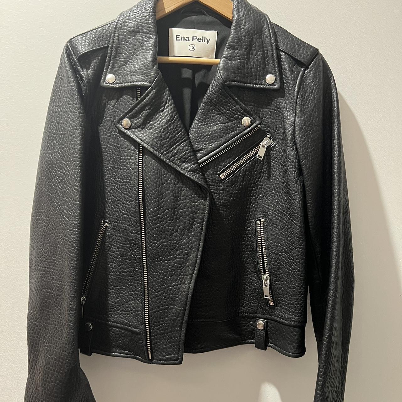 ENA PELLY minimalist leather jacket Size AU... - Depop
