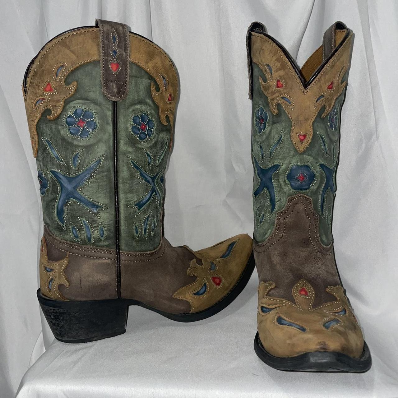 Dan Post Miss Kate Blue Bird Cowgirl Boots Youth... | Depop