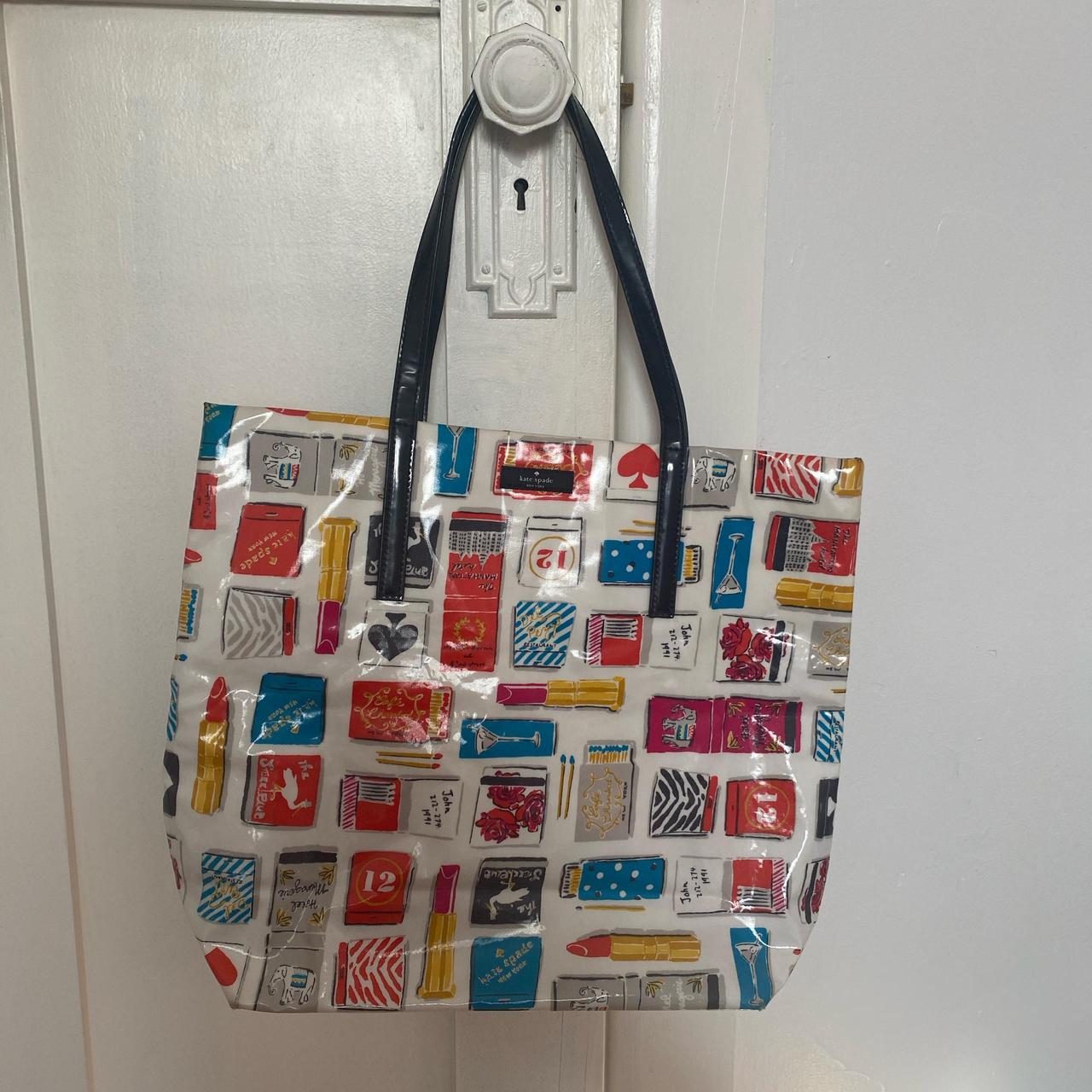 Vintage 00s KATE SPADE matchbook print tote bag... - Depop