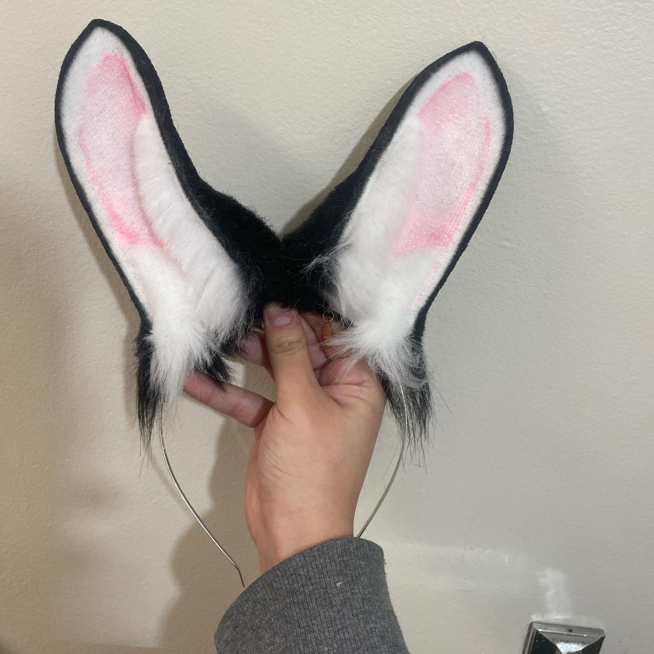 moruhiko black and pink/white bunny ears! classic... - Depop