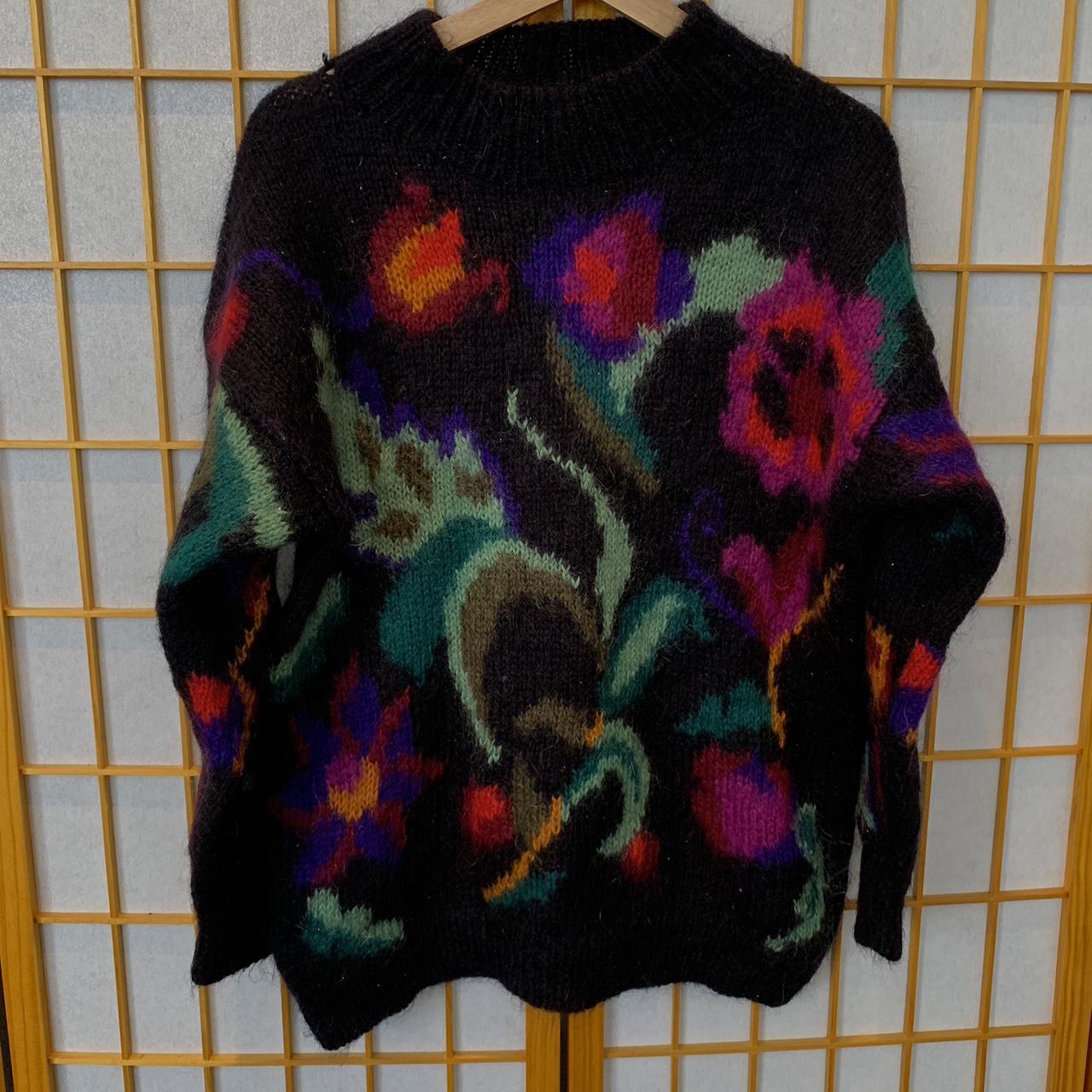 Vintage Vicsin Knitted flower pattern sweater. Still... - Depop