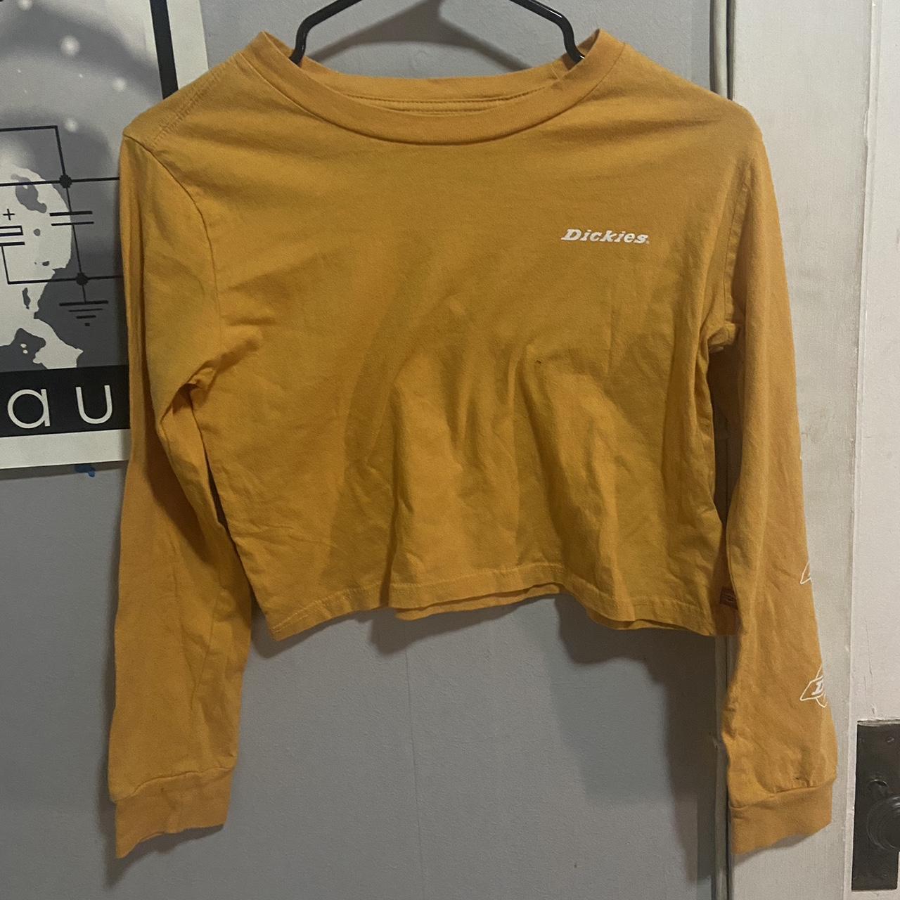 Dickies yellow long sleeve Size M Cropped Gold... - Depop