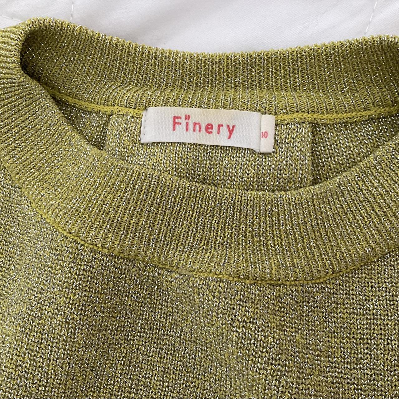 FINERY gold metallic jumper U.K. size 10, very... - Depop