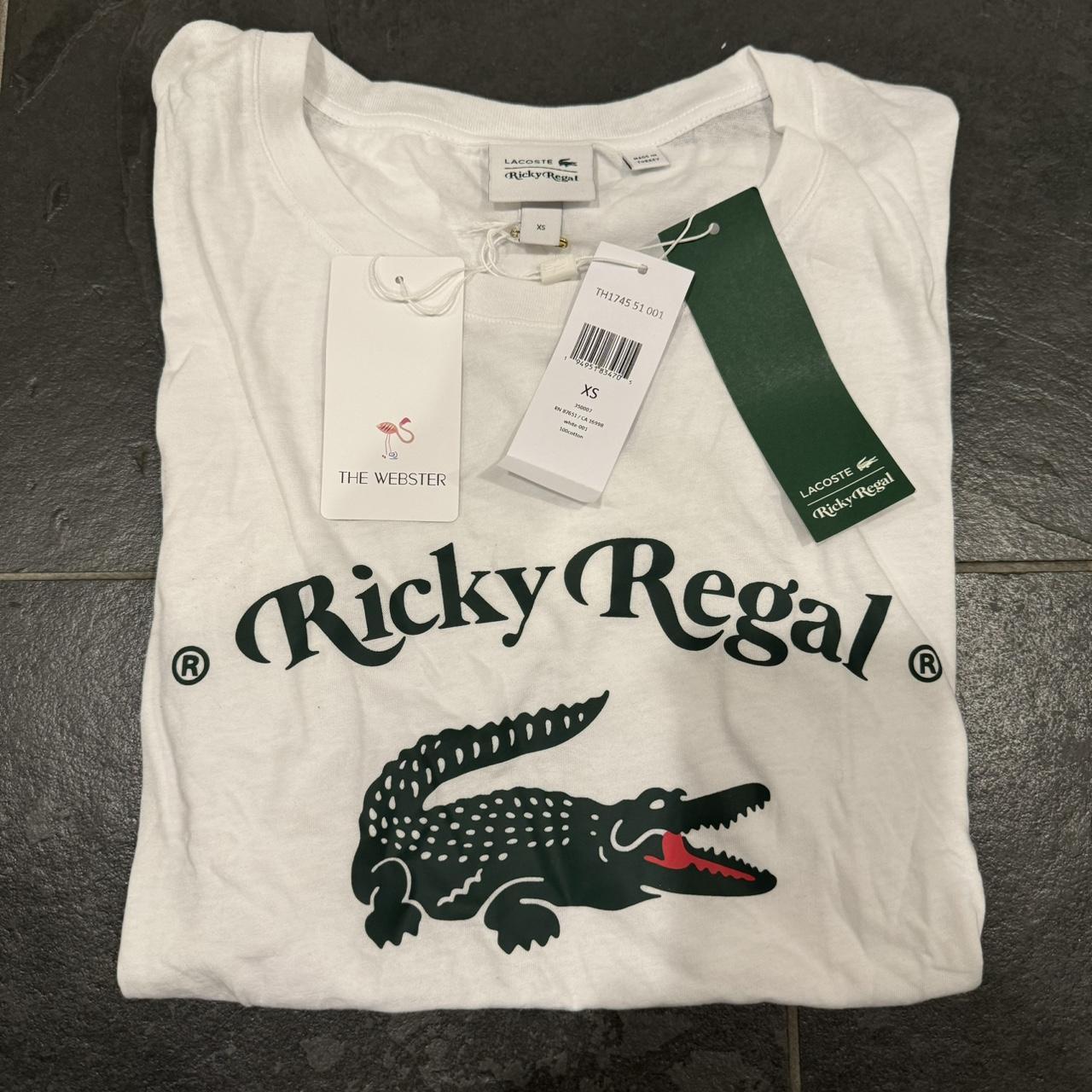 LACOSTE X RICKY REGAL Loose Neck Print Cotton... | Depop
