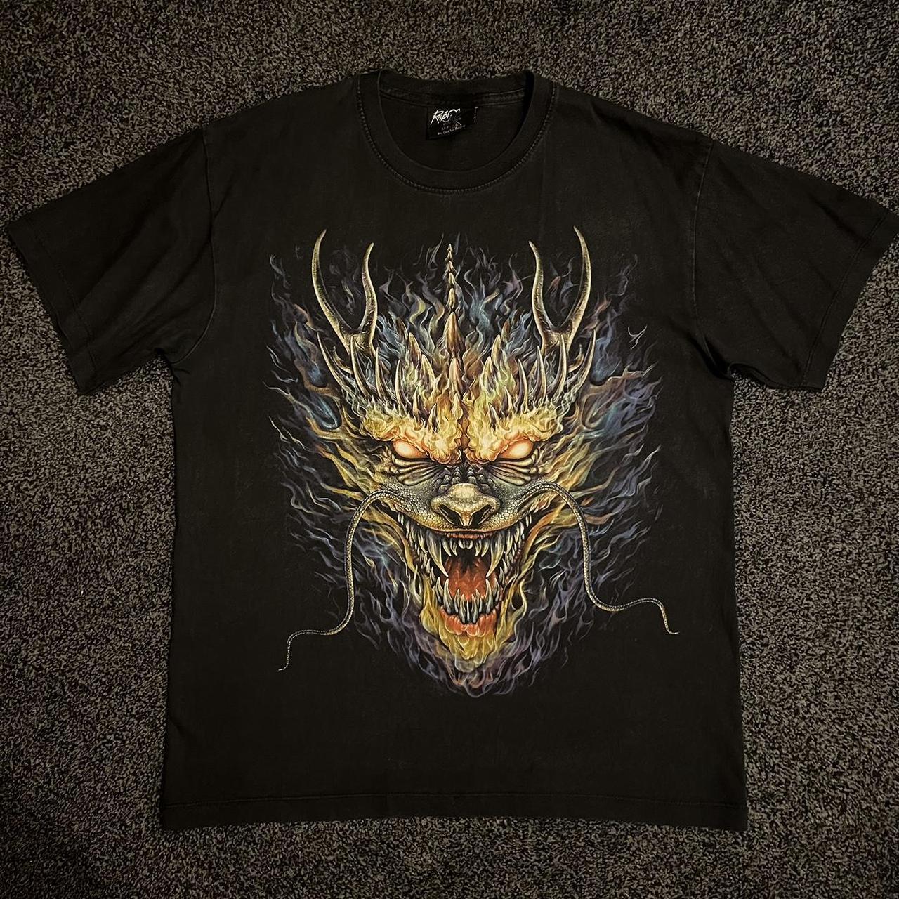 Rock Chang Dragon T-shirt - size L - 100% cotton -... - Depop