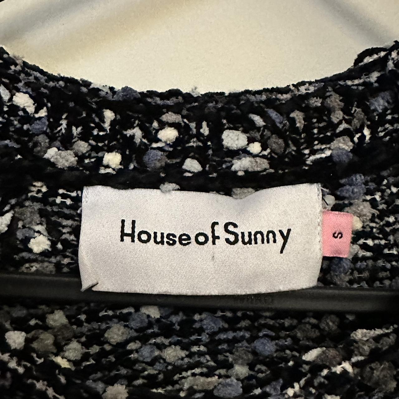 House of Sunny purple, black and white embroidered... - Depop