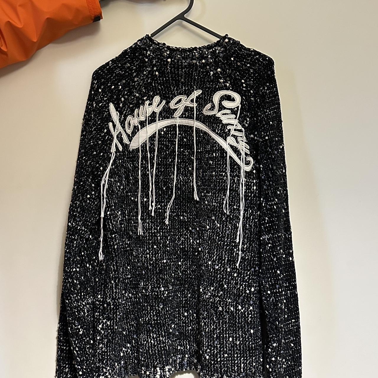 House of Sunny purple, black and white embroidered... - Depop