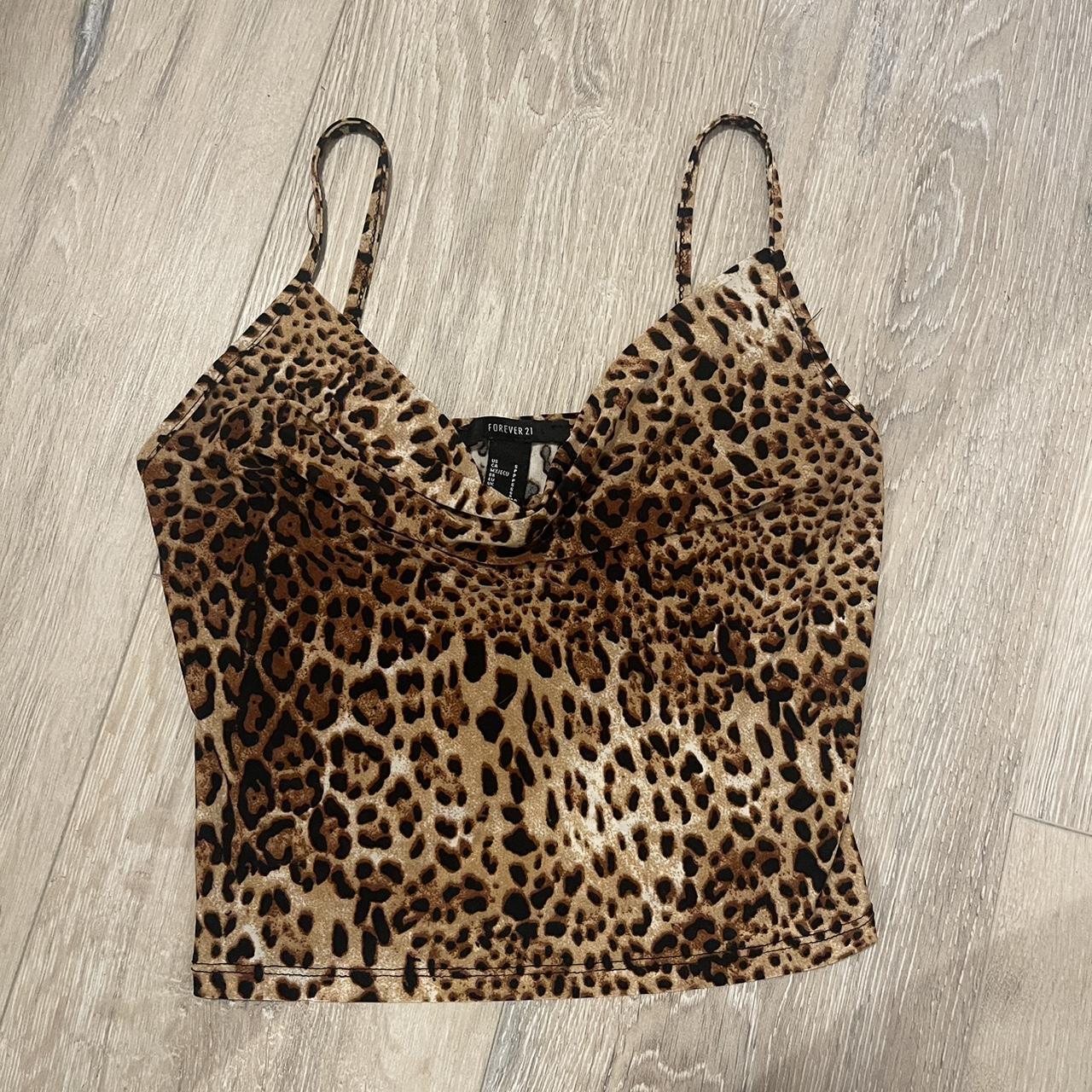 cheetah print tank top | silk material really... - Depop