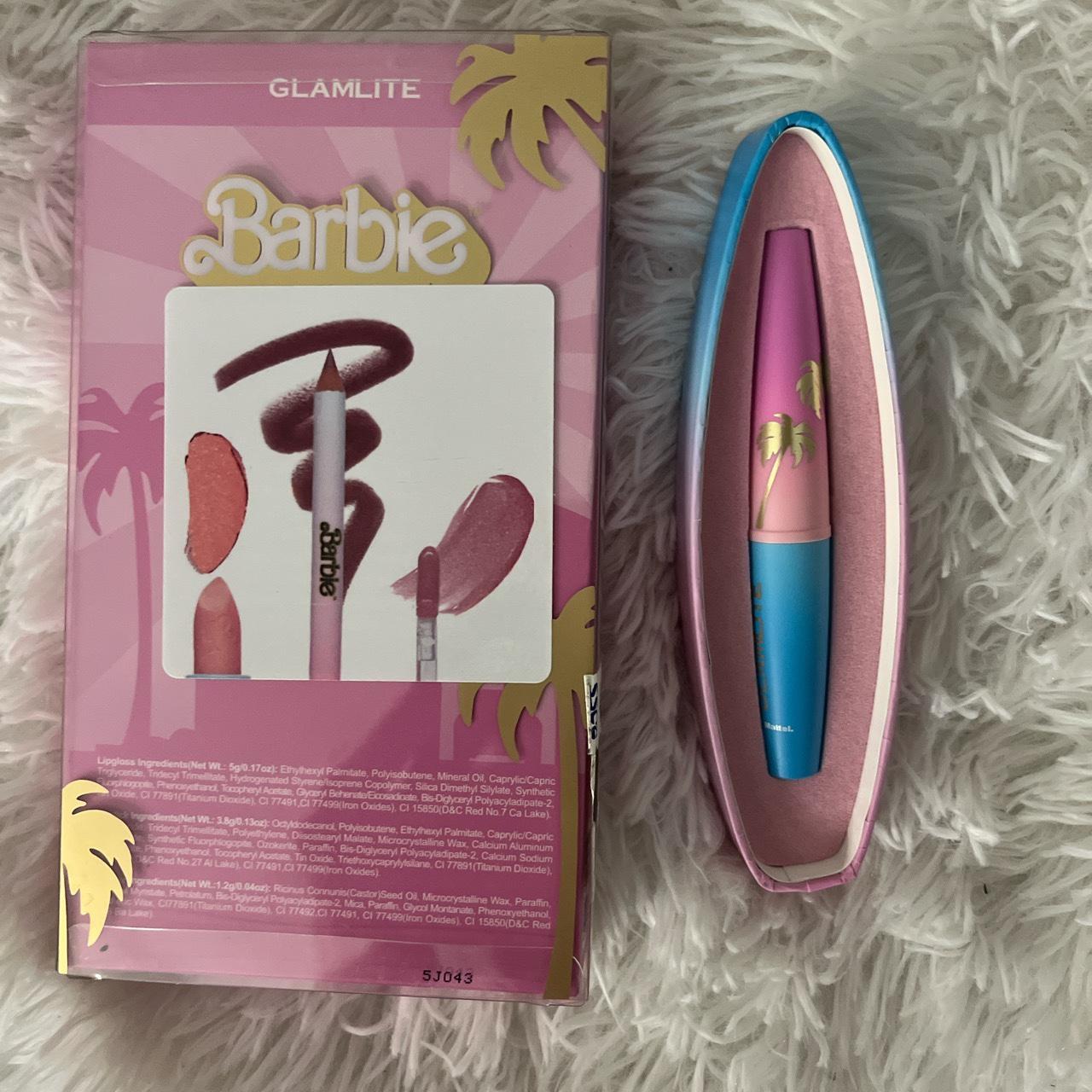 Barbie x glamlite makeup Barbie lip kit + eyeliner... - Depop