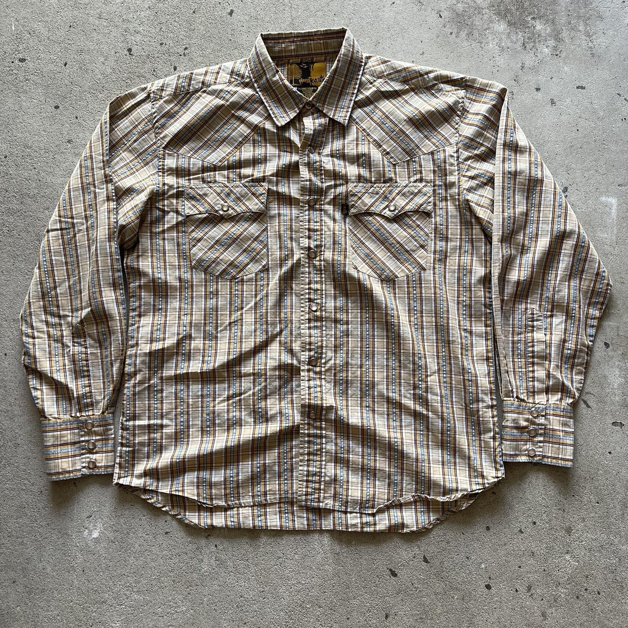 earth tone flannel SIZE- L message with questions &... - Depop