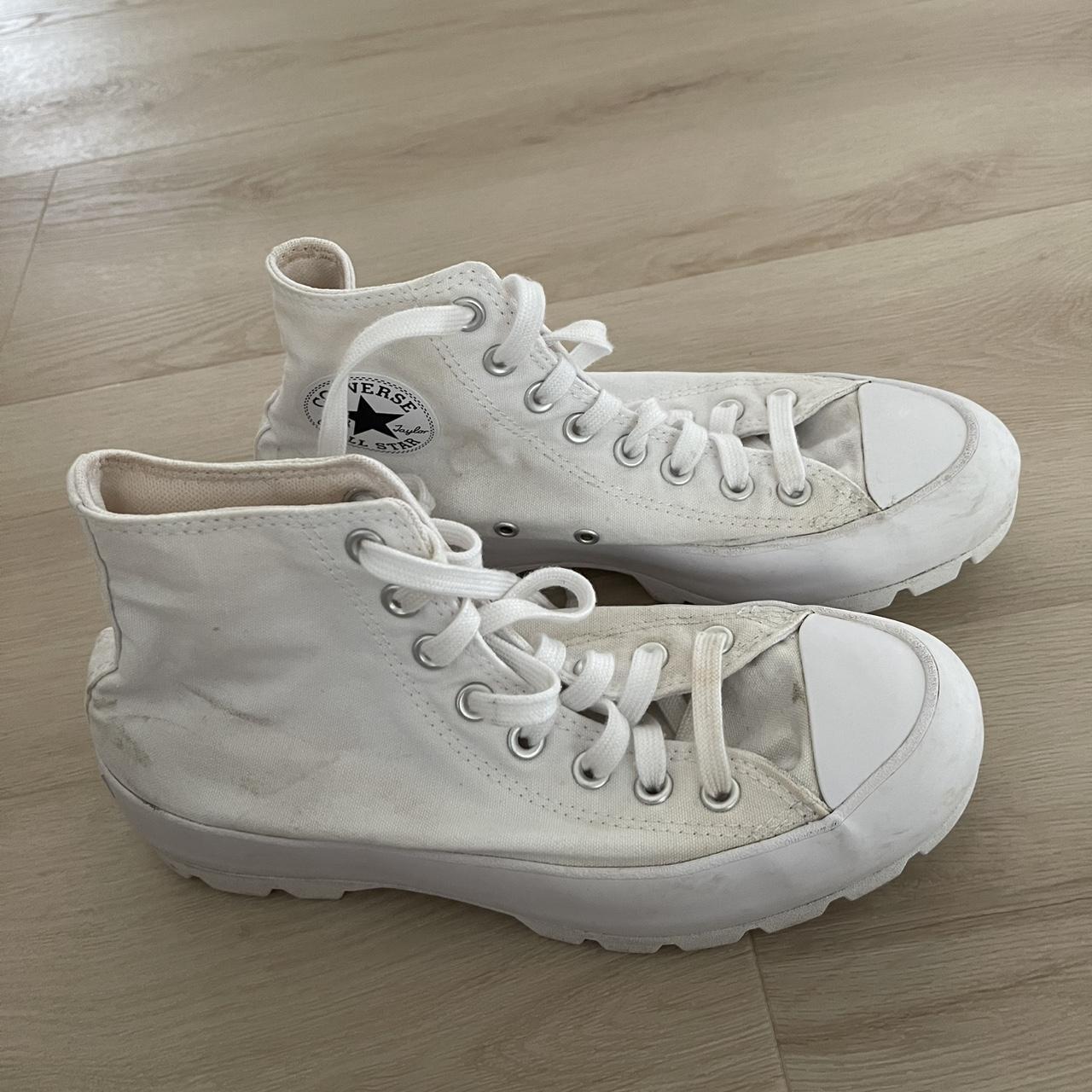Converse All Star White Platform High-Tops | Depop