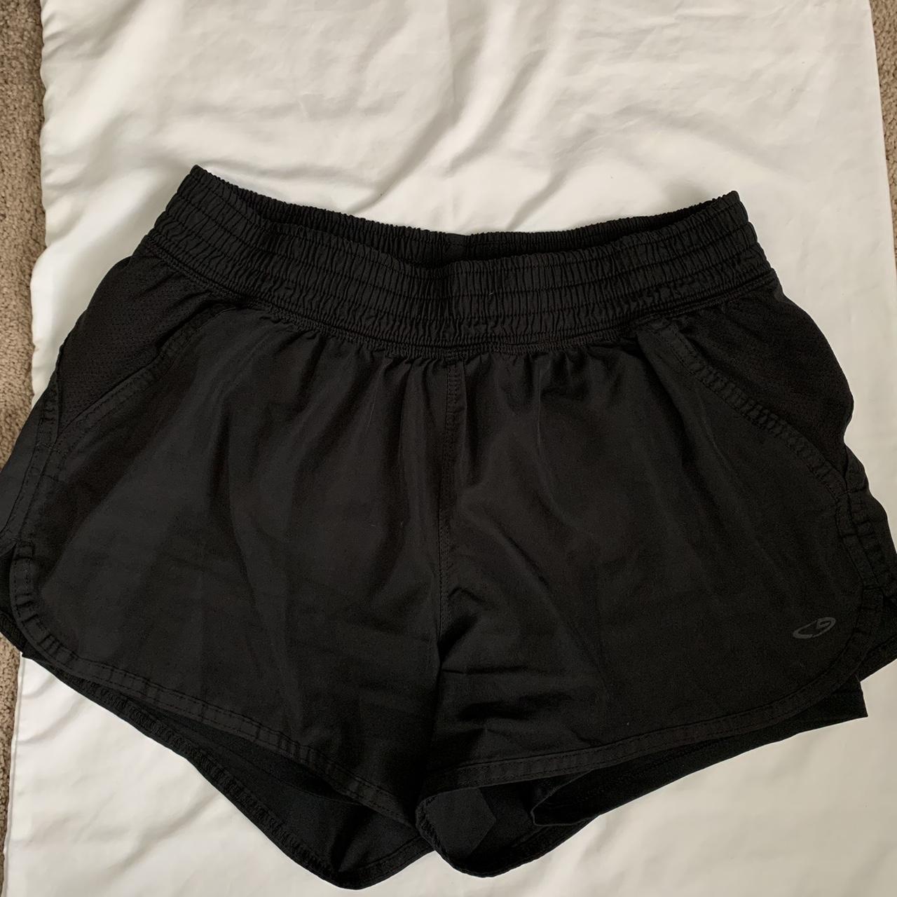 Black Athletic shorts Double layer shorts. Under... - Depop
