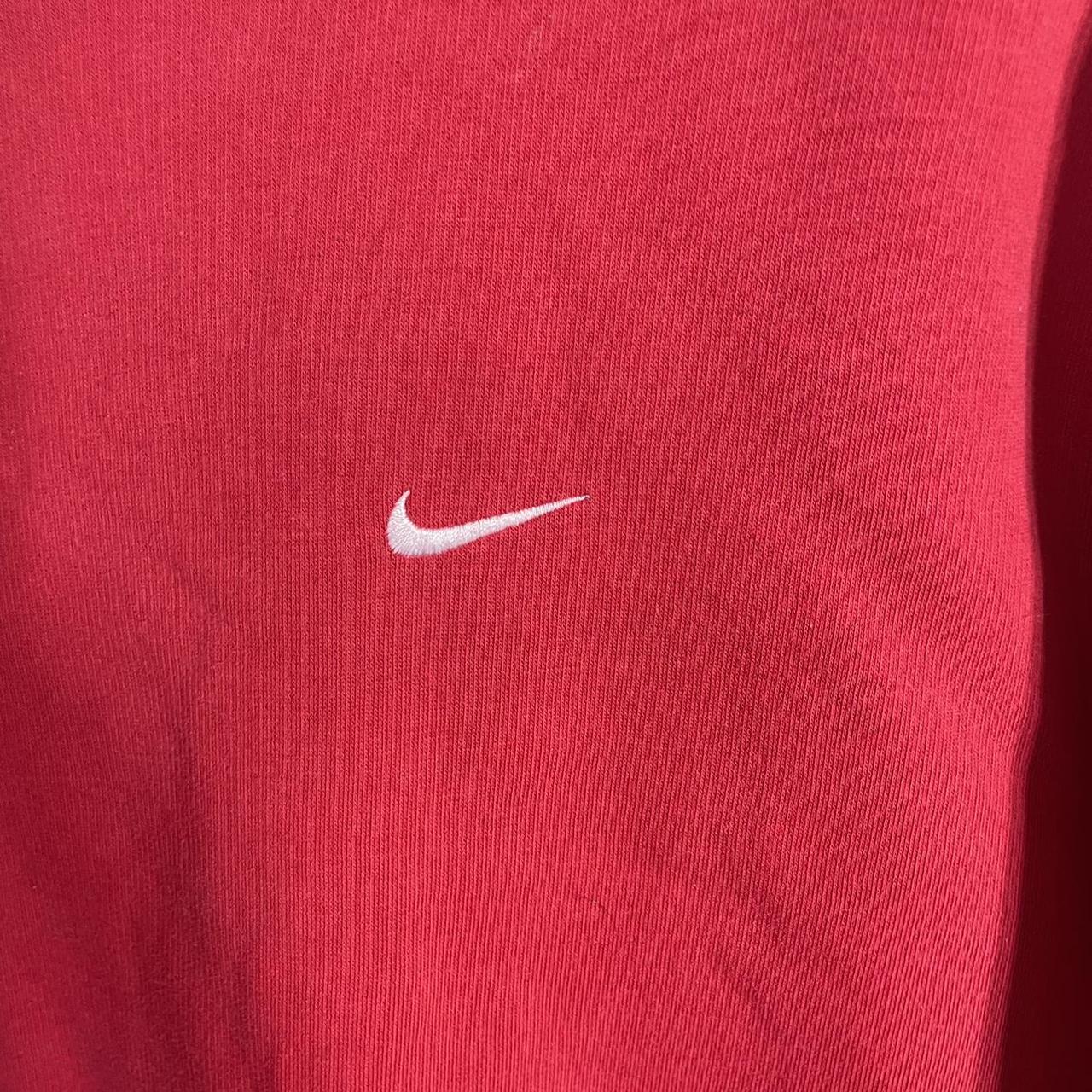 Vintage y2k red NIKE SWOOSH essential hoodie... - Depop