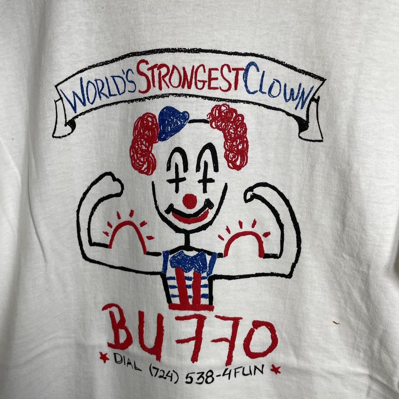 Vintage 90s white BUFFO worlds strongest clown... - Depop
