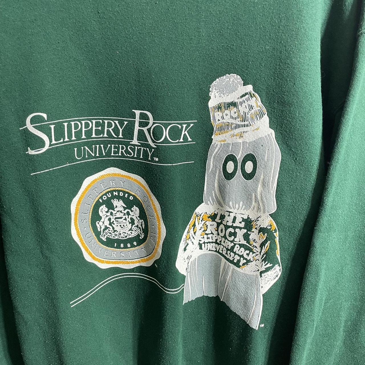 vintage 90s SLIPPERY ROCK UNIVERSITY rocky mascot... - Depop