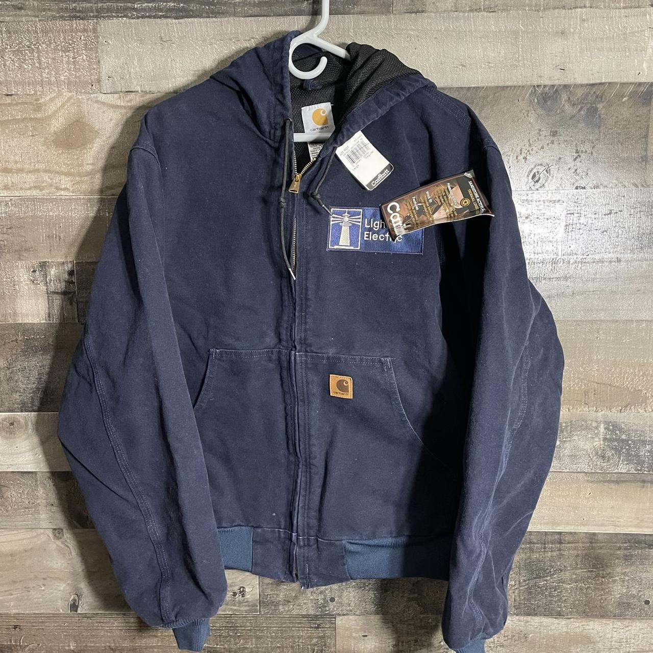 vintage navy blue CARHARTT jacket brand new with... - Depop
