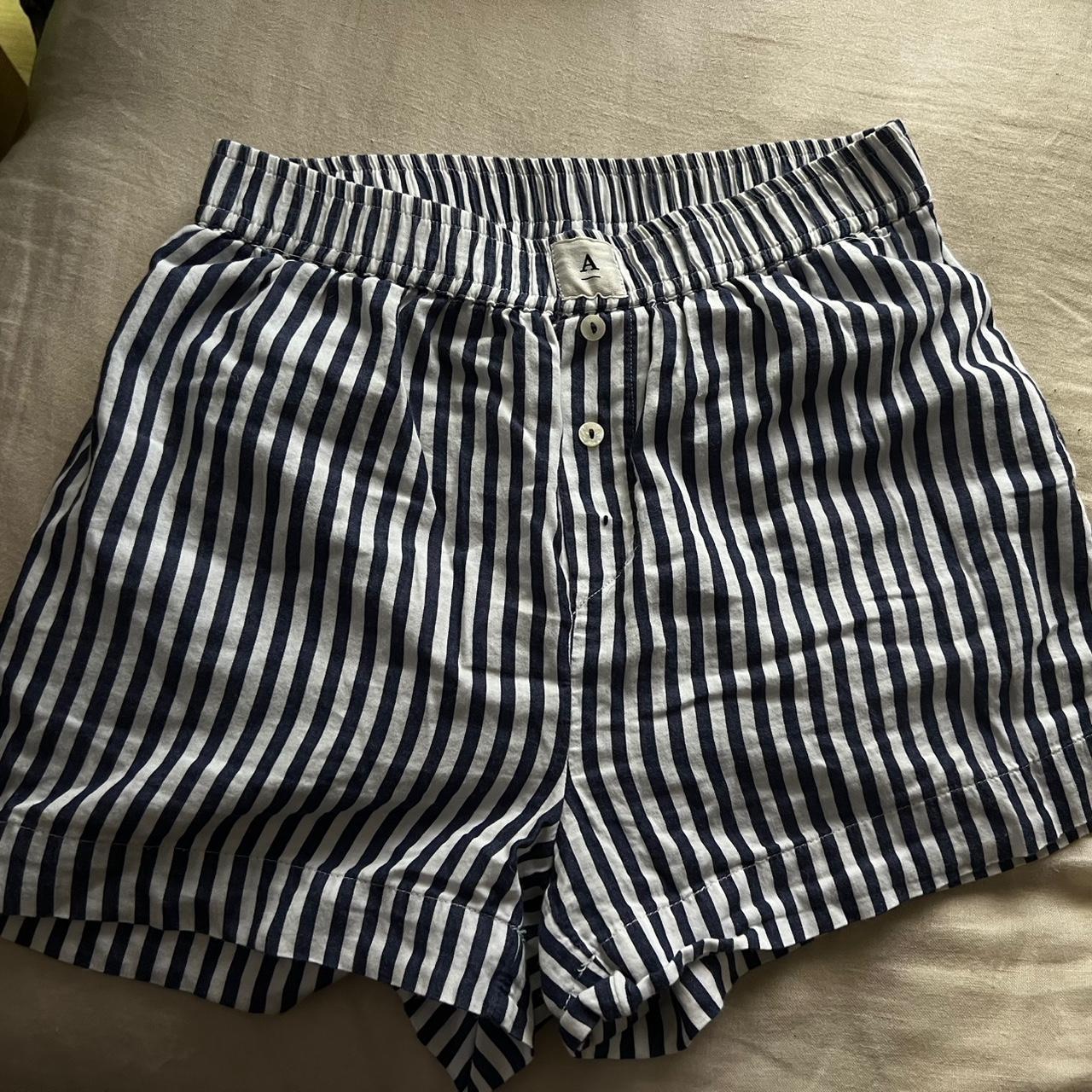 Anthropology stripe boxer shorts // xs // worn... | Depop