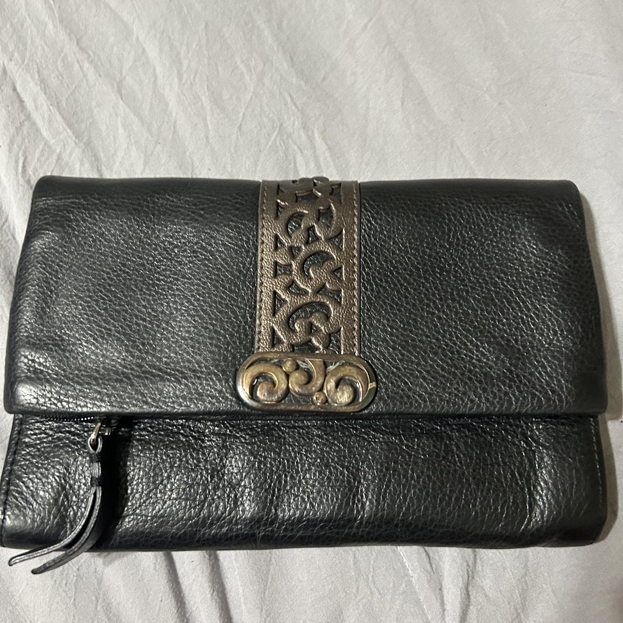 Authentic Black Leather Brighton Wallet Open to... - Depop