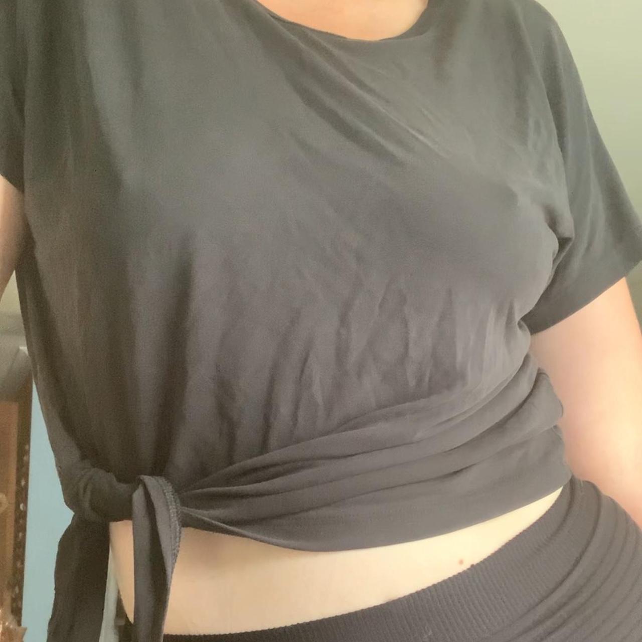 Basic side tie tshirt size medium/large - no tags... - Depop