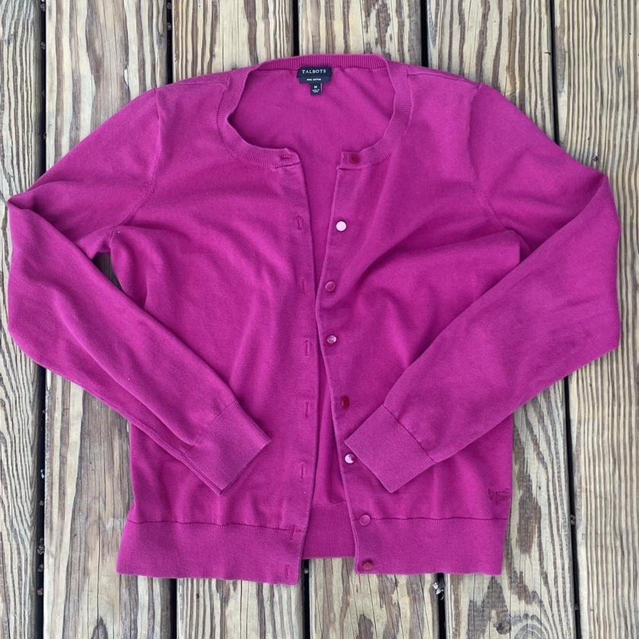 Cute pink button up cardigan Fuchsia pink ... - Depop