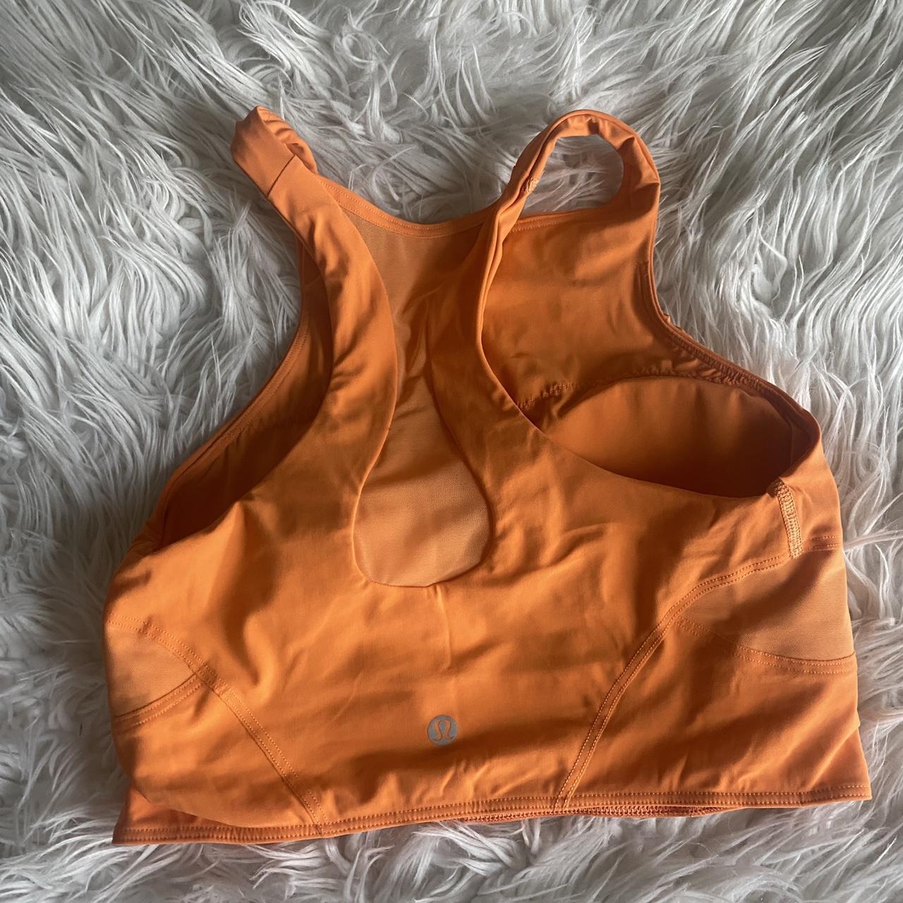 lulu lemon orange sports bra! size small - Depop