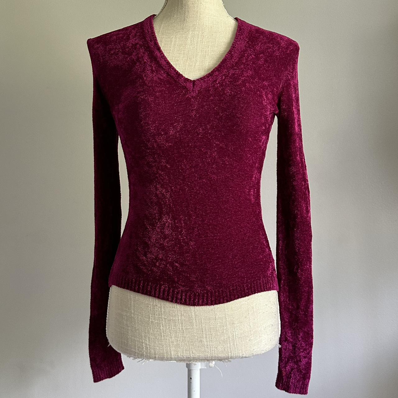 🦋Vintage Y2K Magenta Plush Sweater🦋 Brand : Aden... - Depop