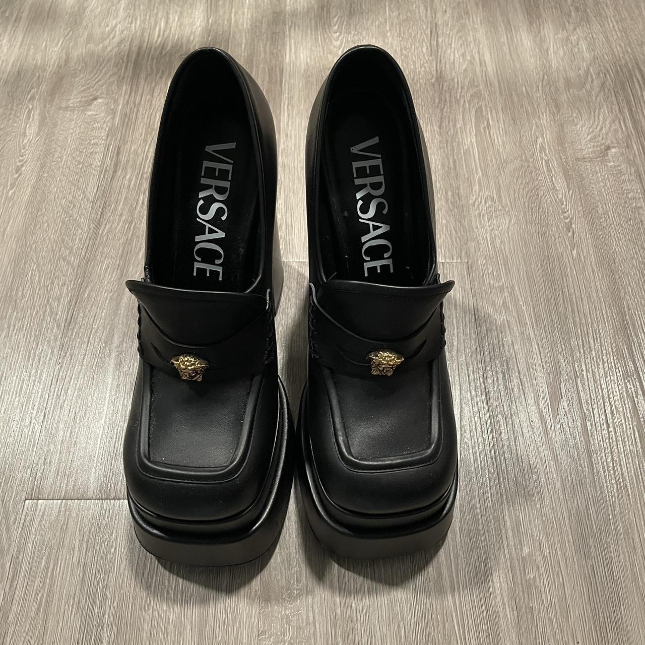 Versace Aevitas leather platform loafer pumps. Size... - Depop