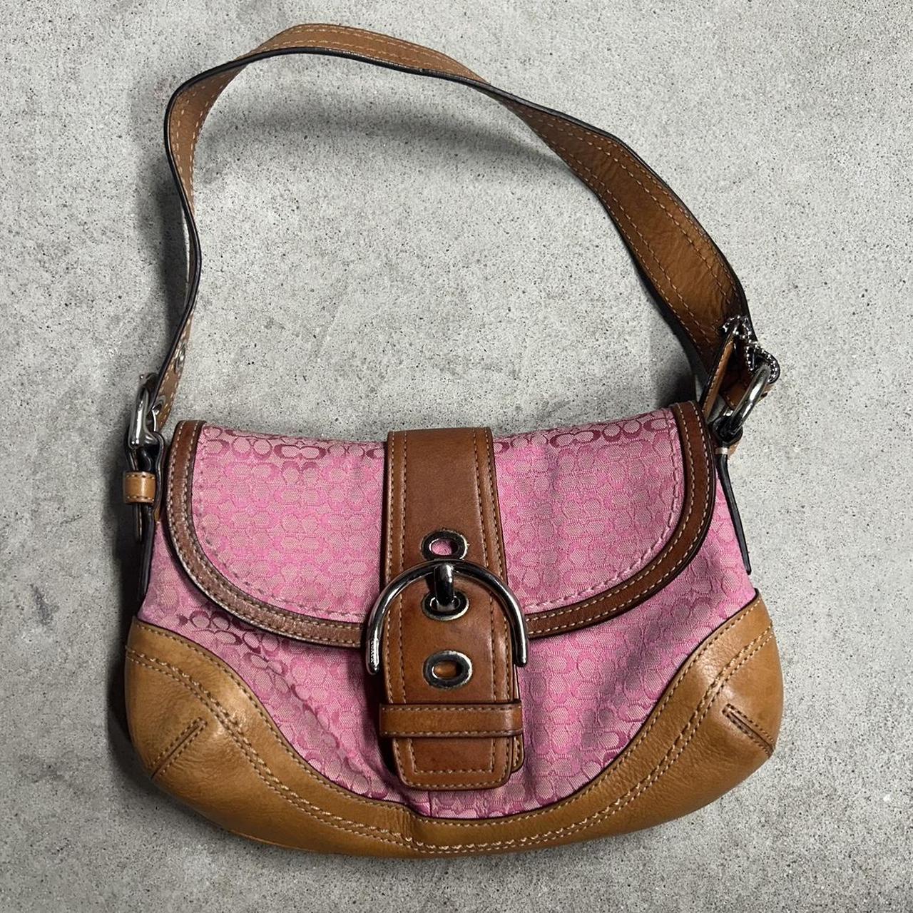 Y2K Coach Pink Signature Soho Mini Monogram Canvas... - Depop