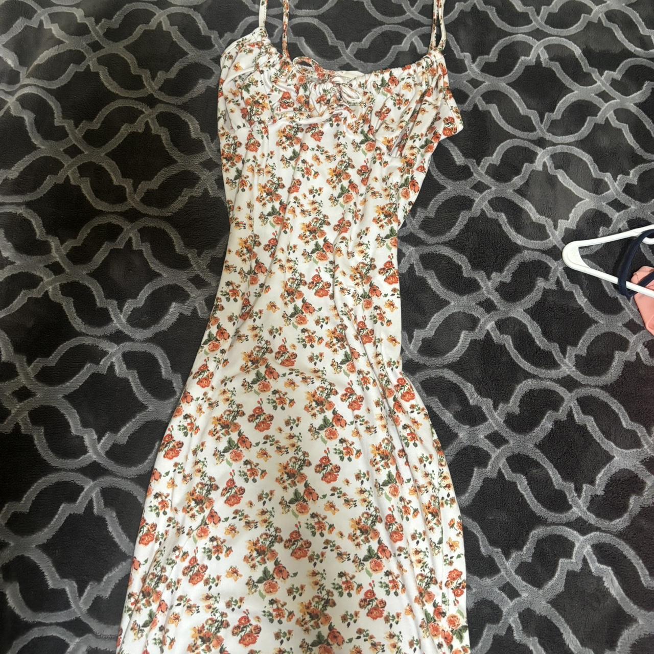 Flower summer dress, string is adjustable and... - Depop