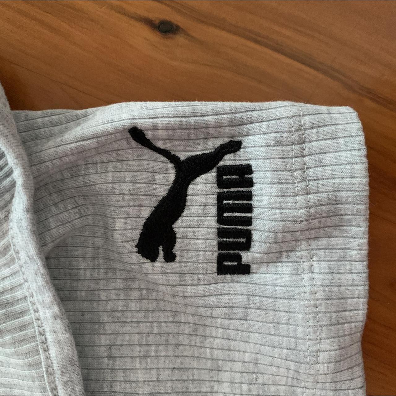 GREY PUMA CROPPED TANK square neck Women’s size... - Depop