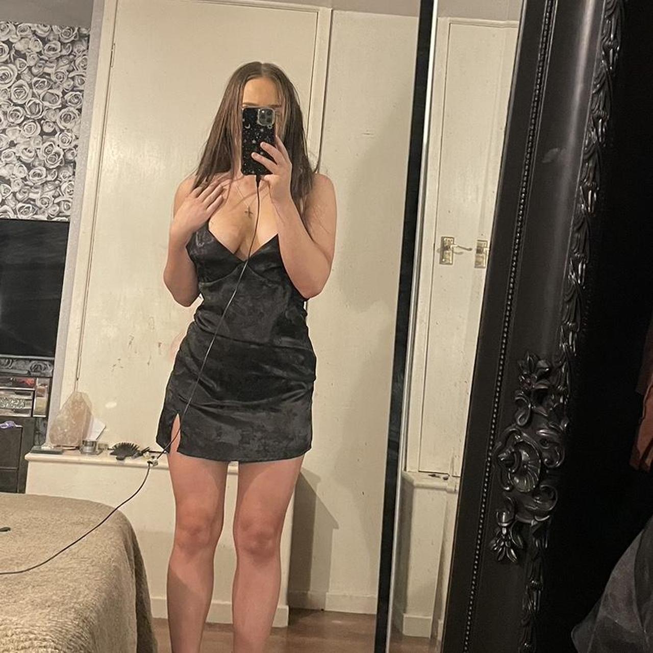 Black mini dress Pattern Shein Xs but will fit a - Depop