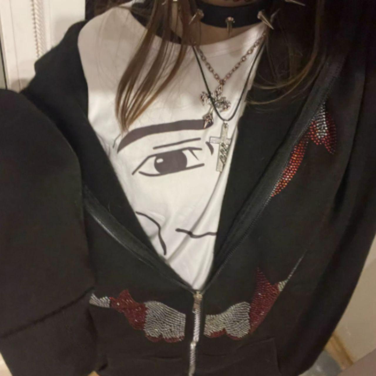 Autumn Fashion Punk Y2k Gothic Grunge Rhinestones... | Depop