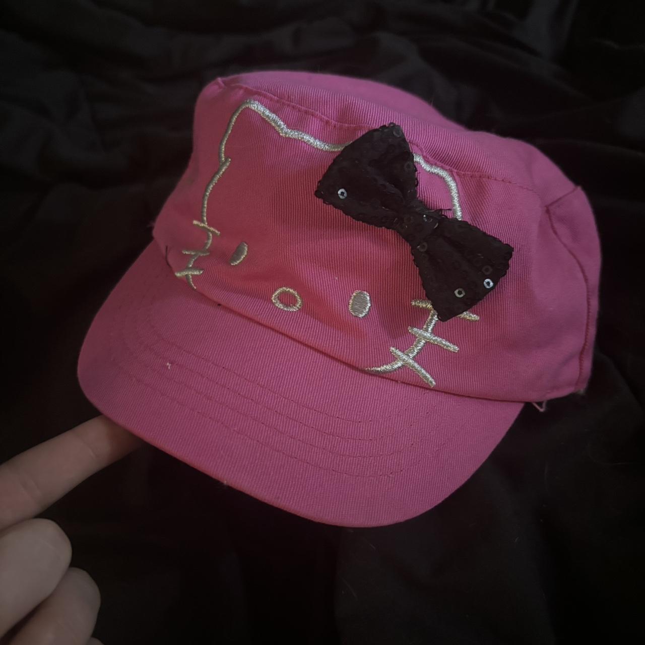 Pink women’s sparkle hello kitty hat... - Depop