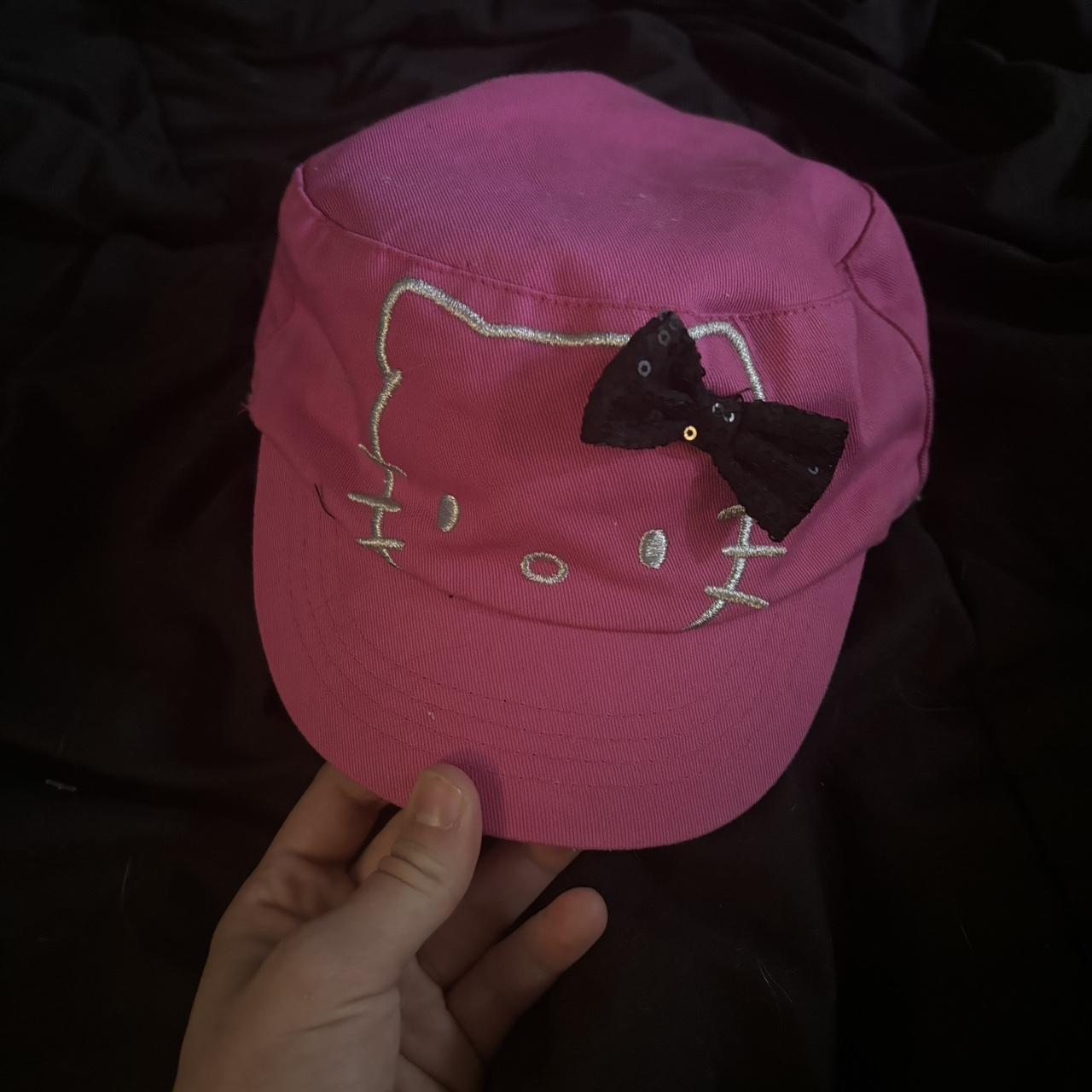 Pink women’s sparkle hello kitty hat... - Depop