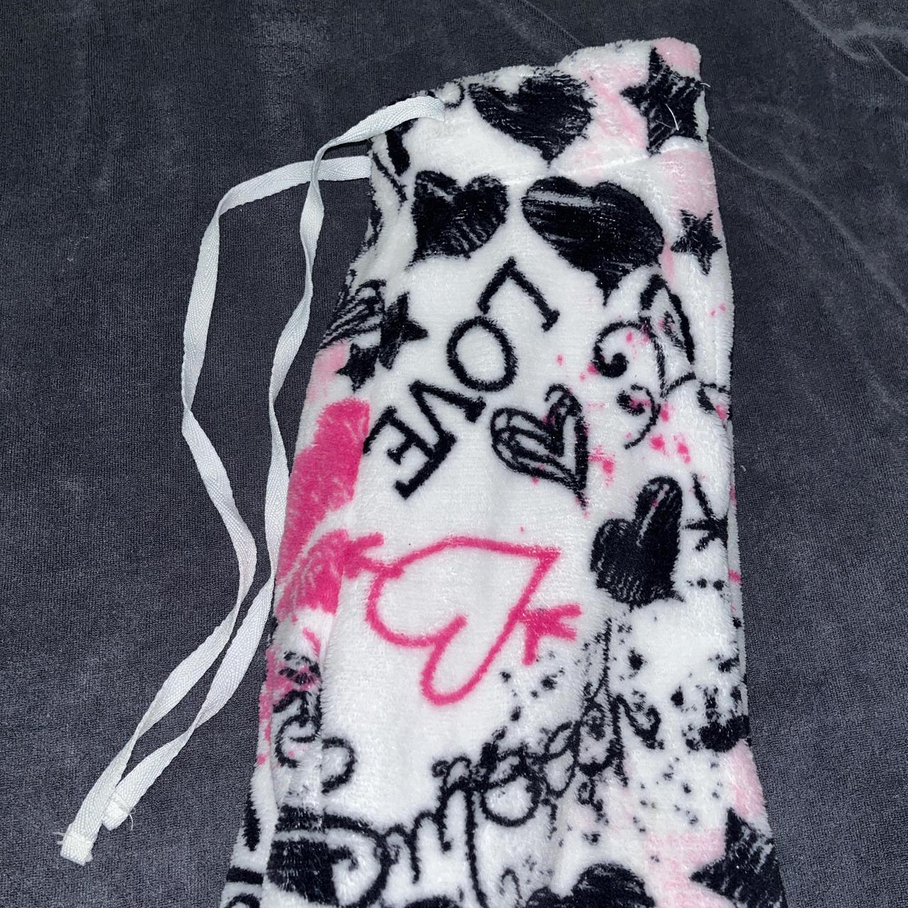 cozy coutoure fluffy print pj pants size xs - Depop