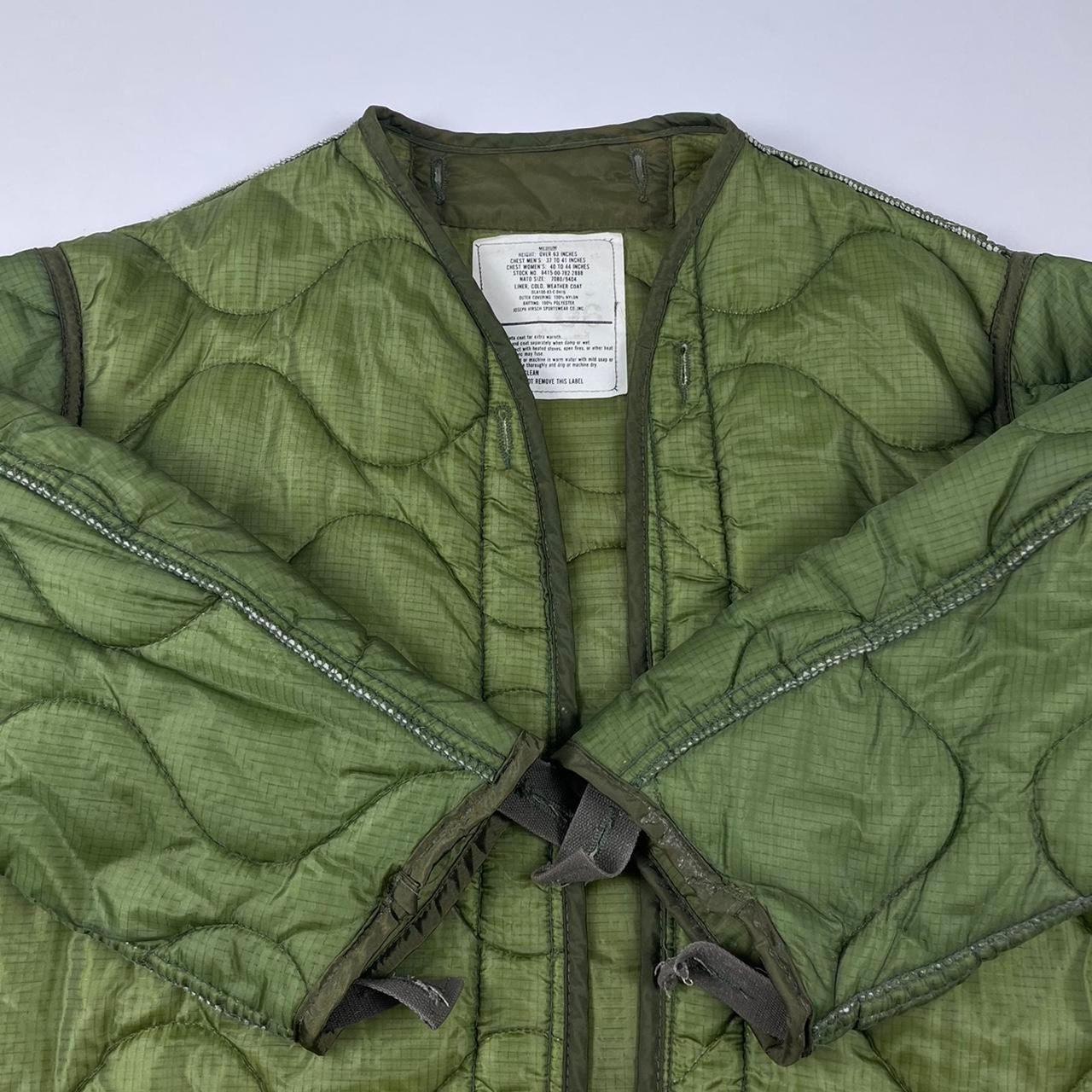 Vintage Green Army Military Fall Jacket Quilted... - Depop