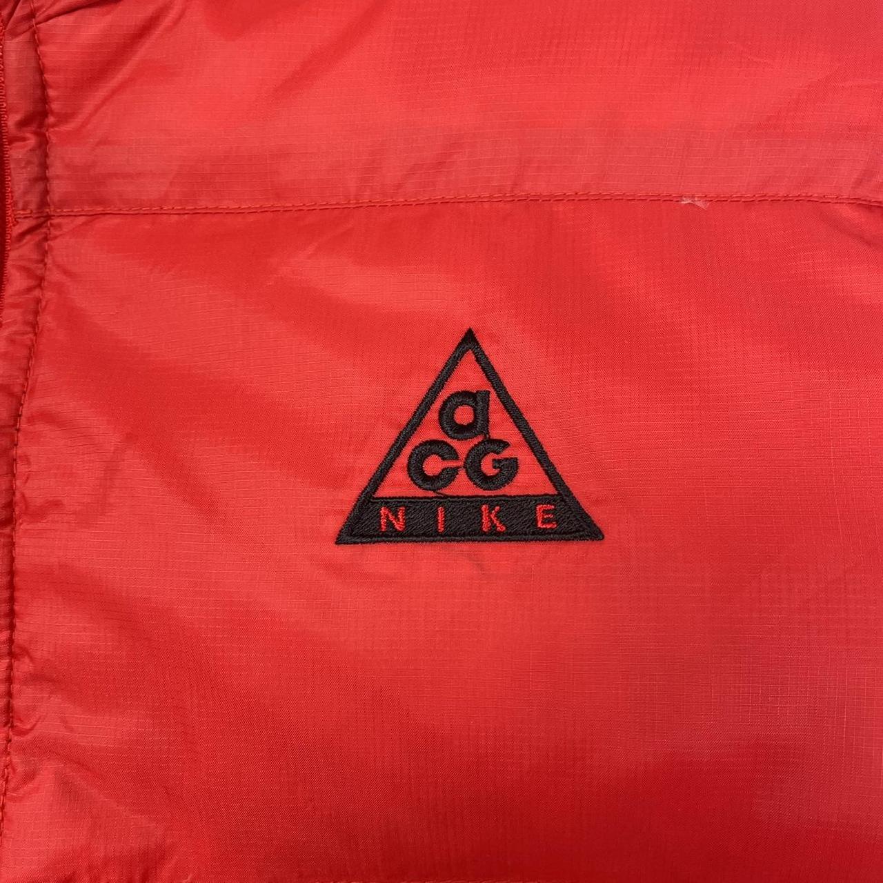 Vintage Nike ACG Puffer Jacket in Red Down Fill... - Depop