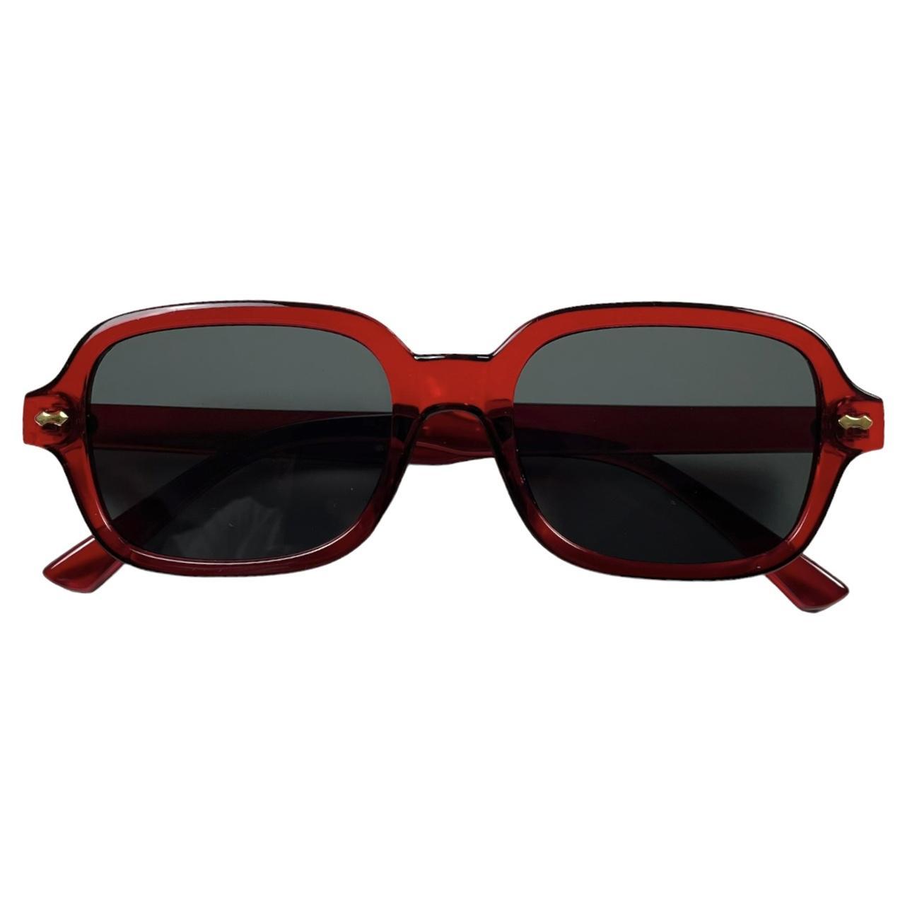 Y2K Sunglasses Red with Black Lens Brand New... - Depop