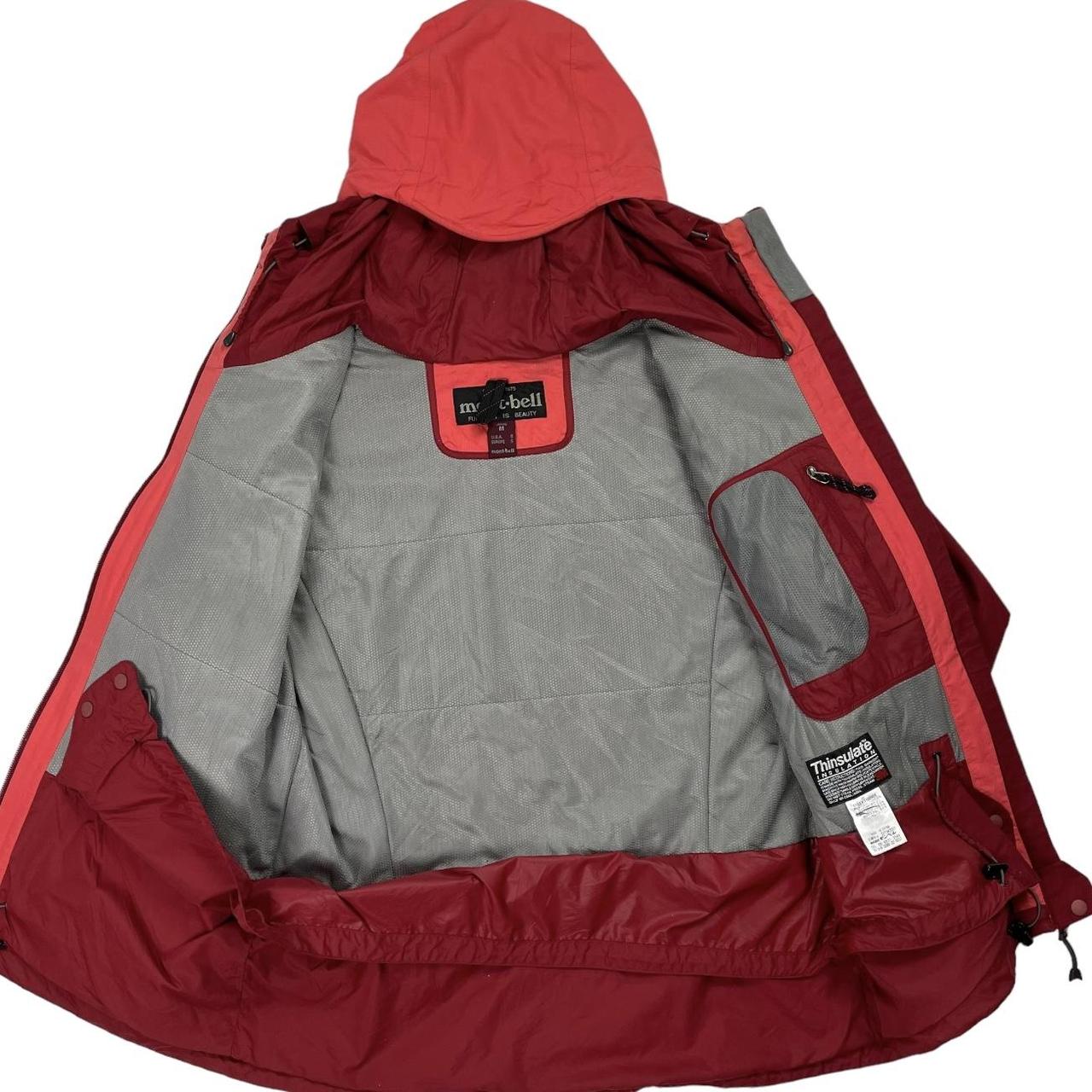Montbell Thinsulate Rain Jacket in Two Tone Red... | Depop