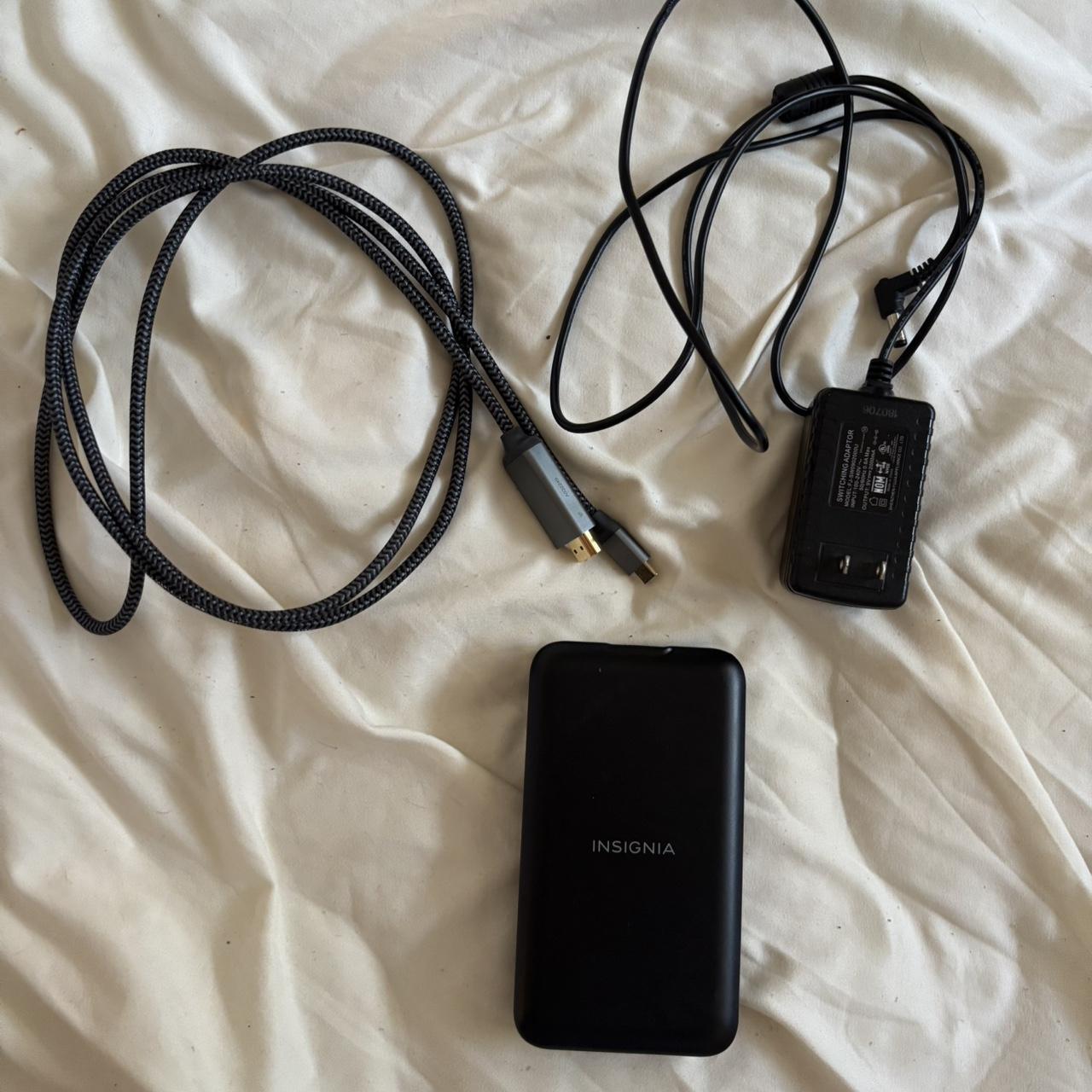 Black Insignia portable projector with HDMI cable... | Depop