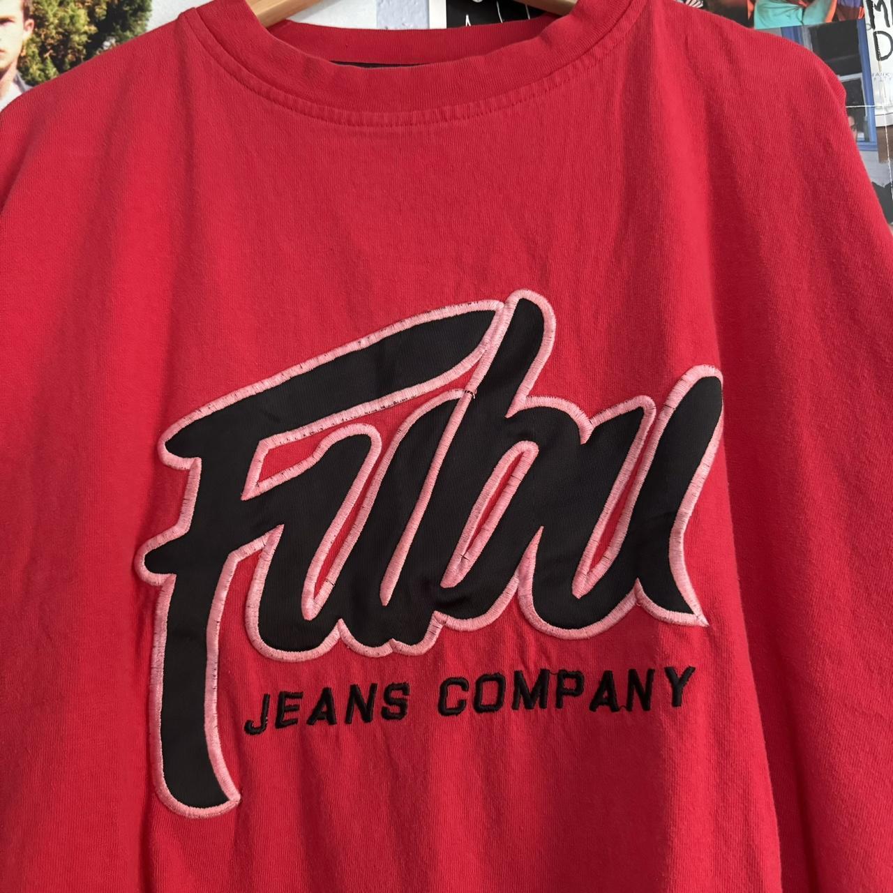 Vintage Y2K 2000s fubu jeans embroidered tee Mint... - Depop